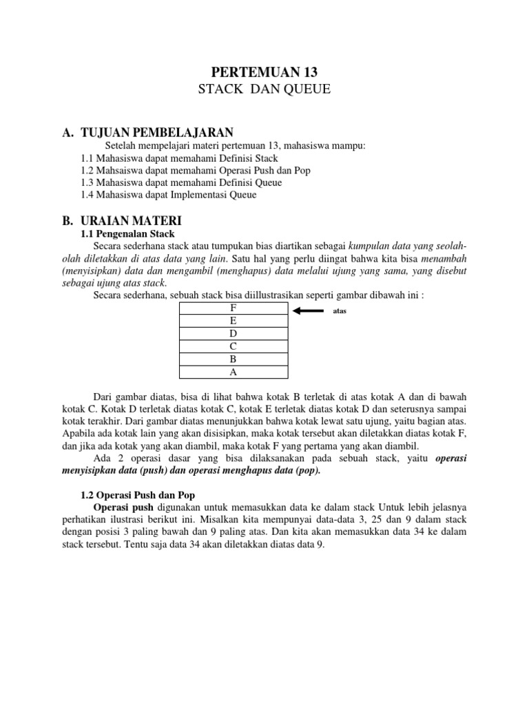 Materi Stack Dan Queue | PDF | Sains & Matematika | Komputer