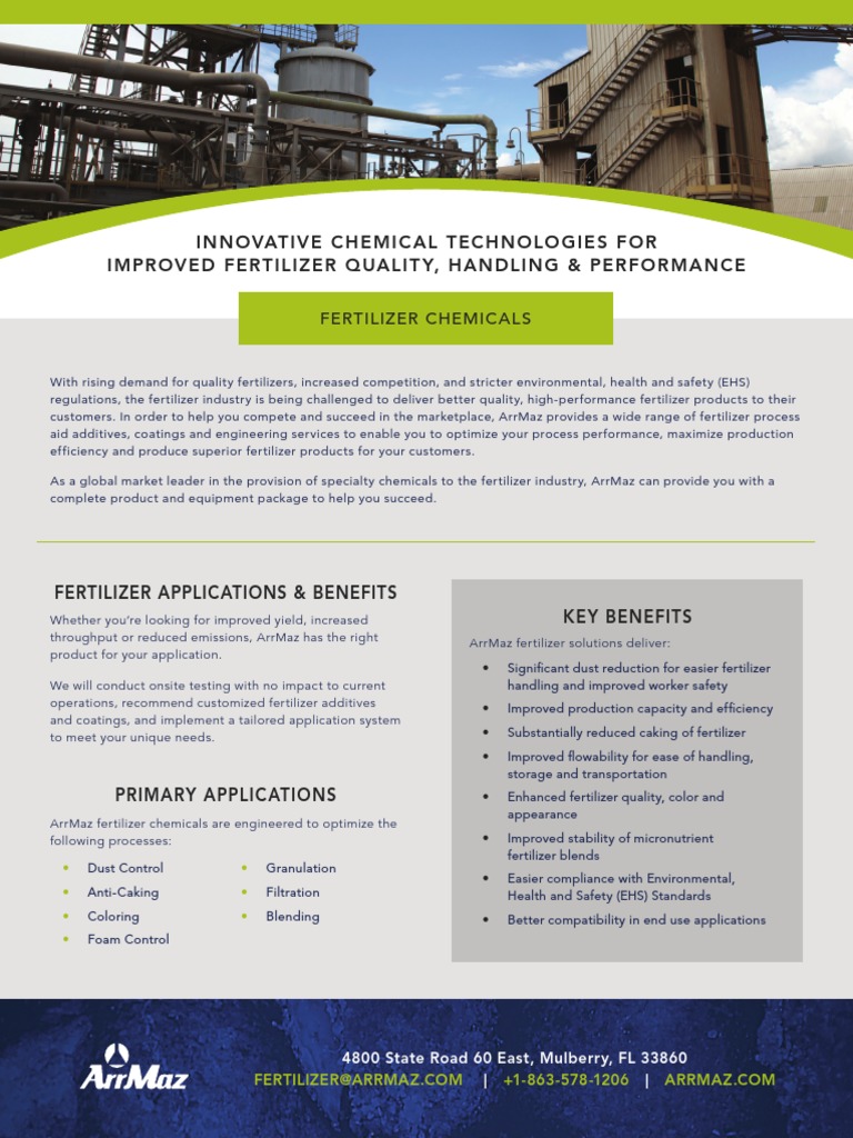 ArrMaz Fertilizer Product Line Benefit Sheet | PDF | Fertilizer | Chemistry