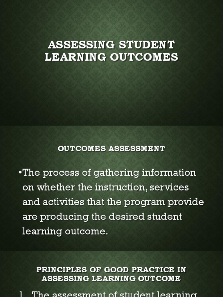 Assessing Student Learning Outcomes | PDF | Educational Assessment ...