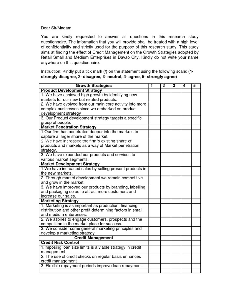 Strongly Disagree, 2-Disagree, 3 - Neutral, 4 - Agree, 5 - Strongly ...