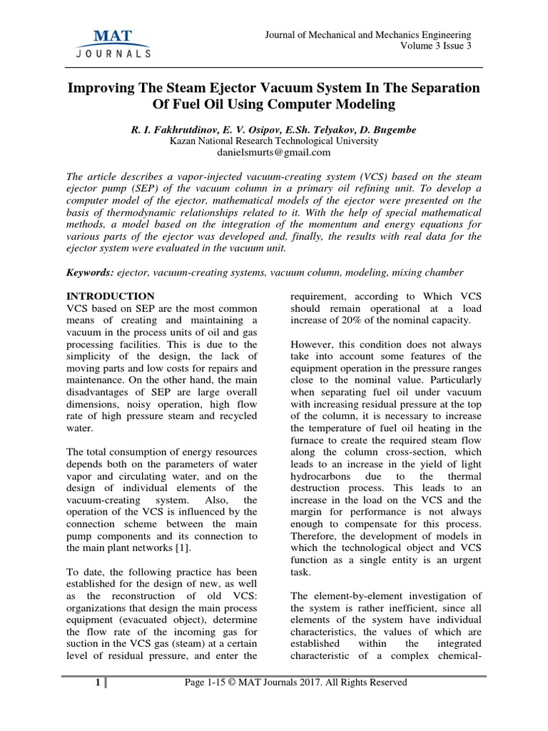 Steam Ejector | PDF | Heat Exchanger | Gases