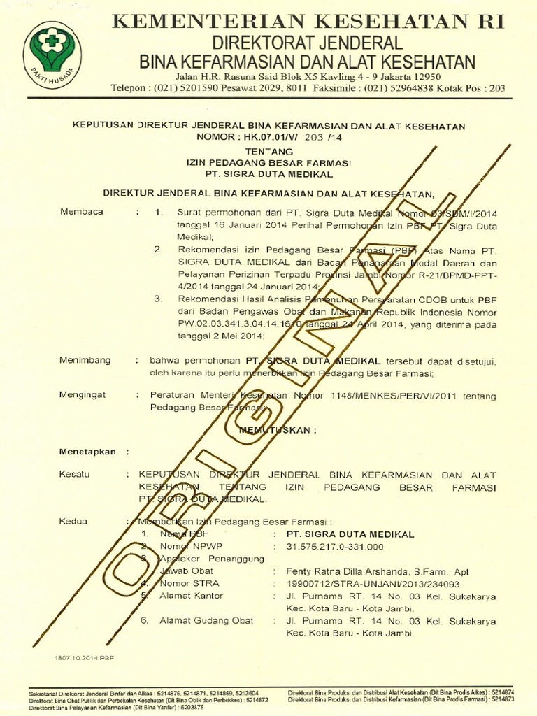 Sertifikat PBF | PDF