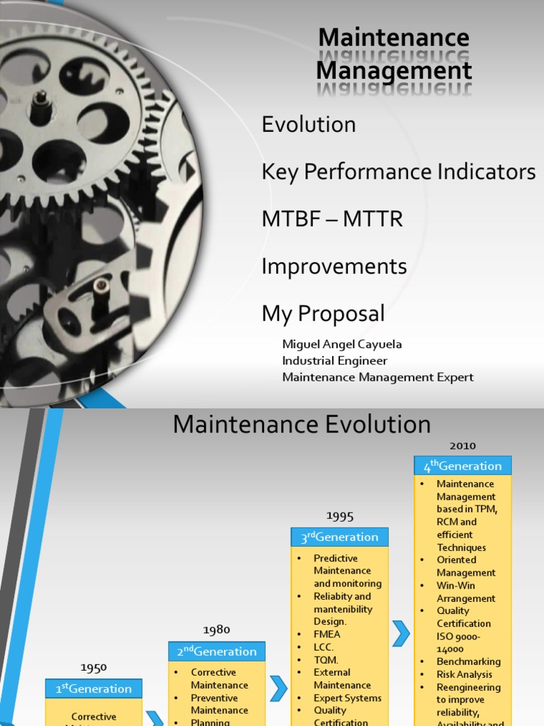 Maintenance Management Evolution & KPIs | PDF | Reliability Engineering ...