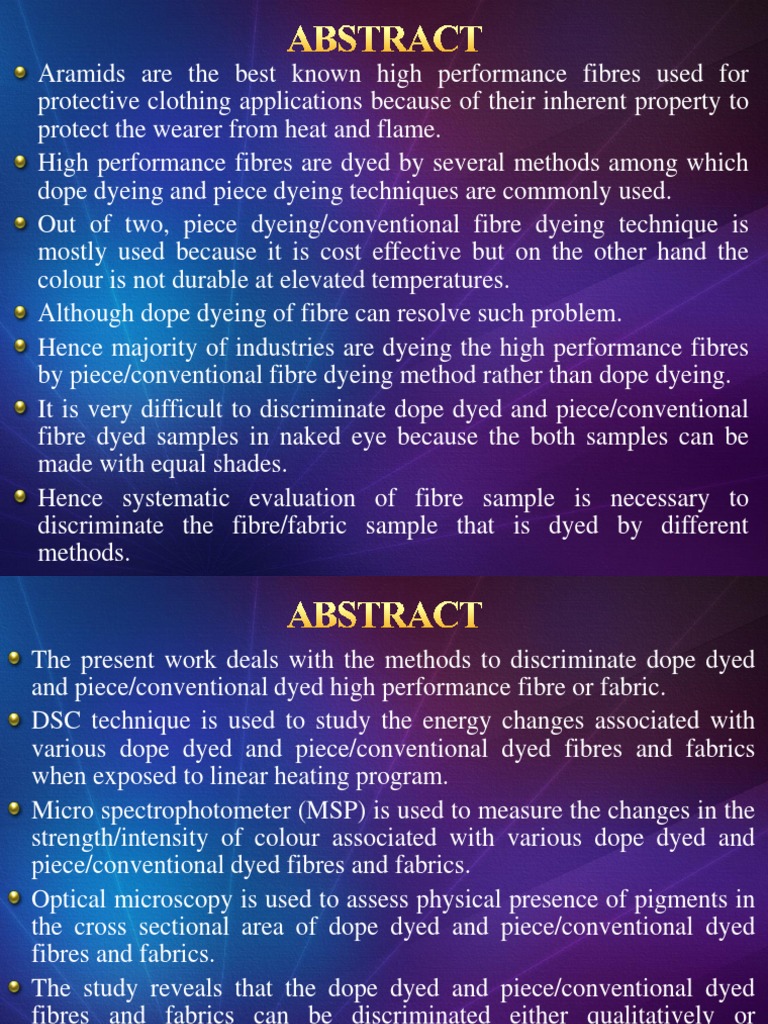 Discriminating Dope vs Piece Dyed Fabrics | PDF | Dye | Dyeing
