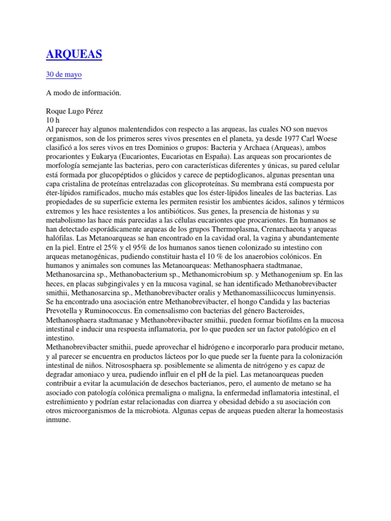 Las arqueas: organismos antiguos con características únicas y presencia ...