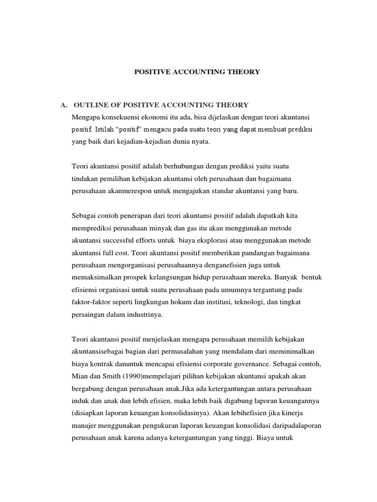 Bab 10 Positive Accounting Theory | PDF