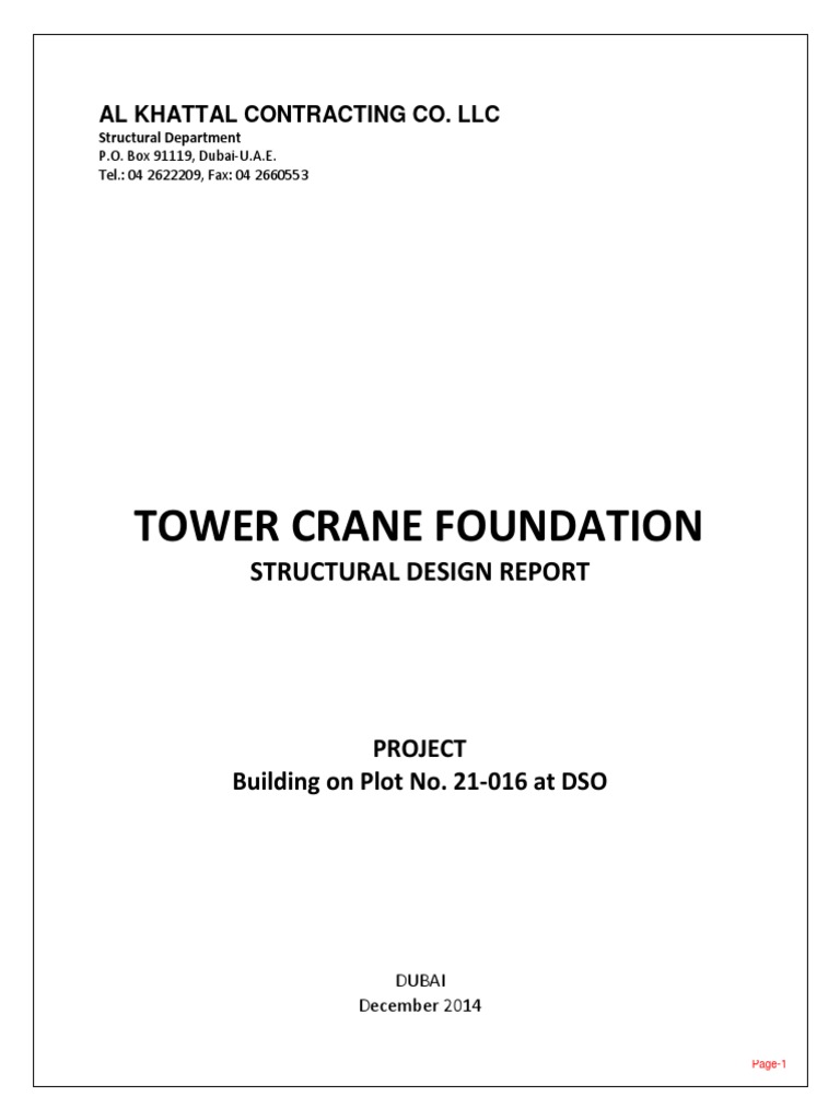 Tower Crane Foundation Design | PDF | Beam (Structure) | Crane (Machine)