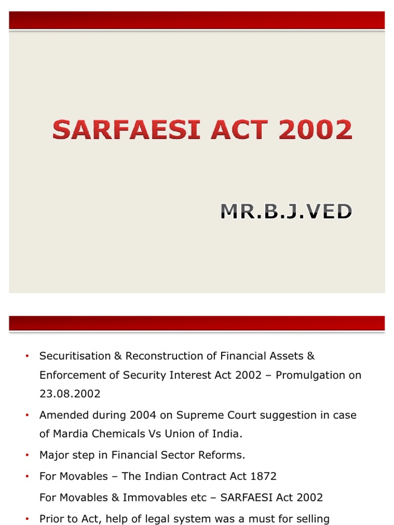 Sarfaesi Act 2002 | Download Free PDF | Security Interest | Loans