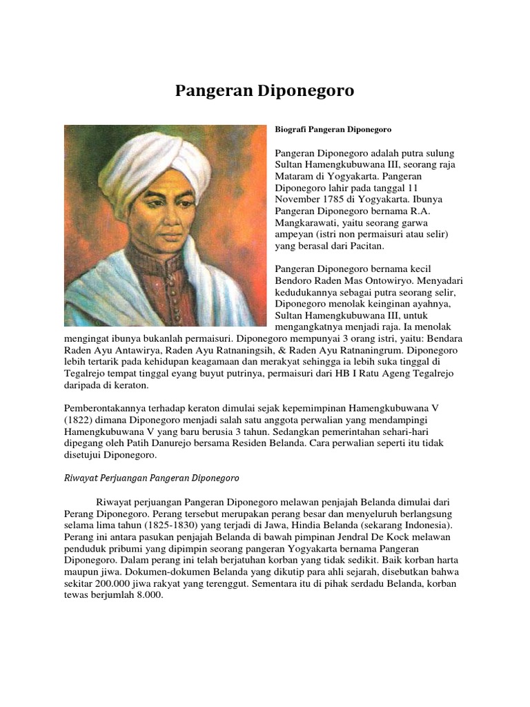Pangeran Diponegoro | PDF