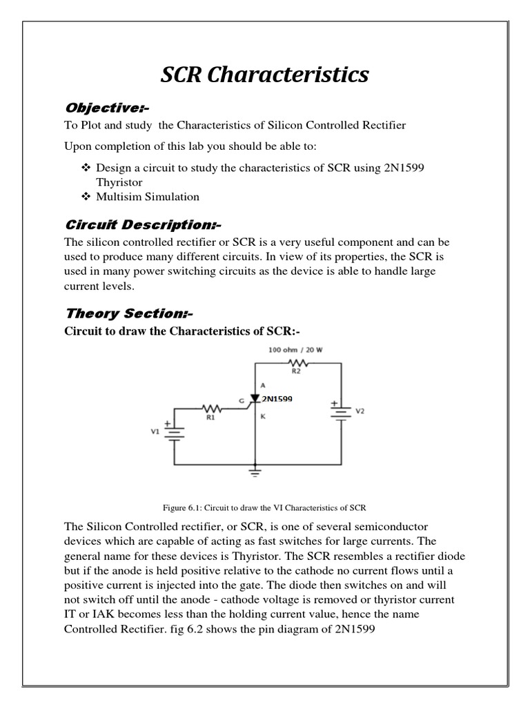 SCR Characteristics | PDF | Rectifier | Semiconductor Devices