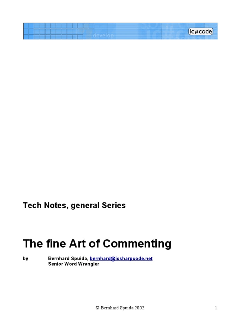 The Fine Art of Commenting | PDF | Html Element | Xml