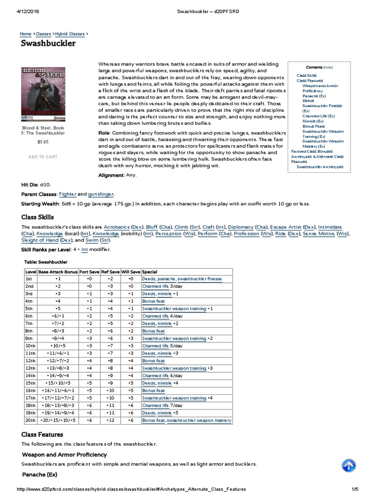 Swashbuckler | PDF | Role Playing Games | Leisure