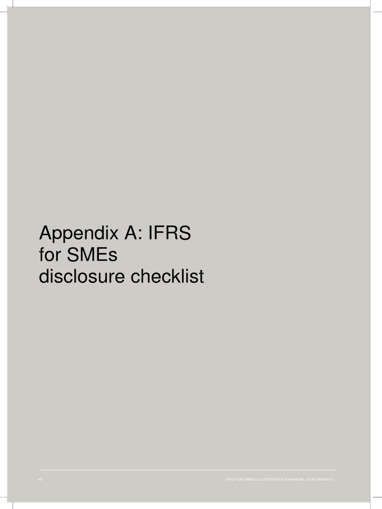 IFRS For SME 2015 Disclosure Checklist | PDF | Fair Value | Financial ...
