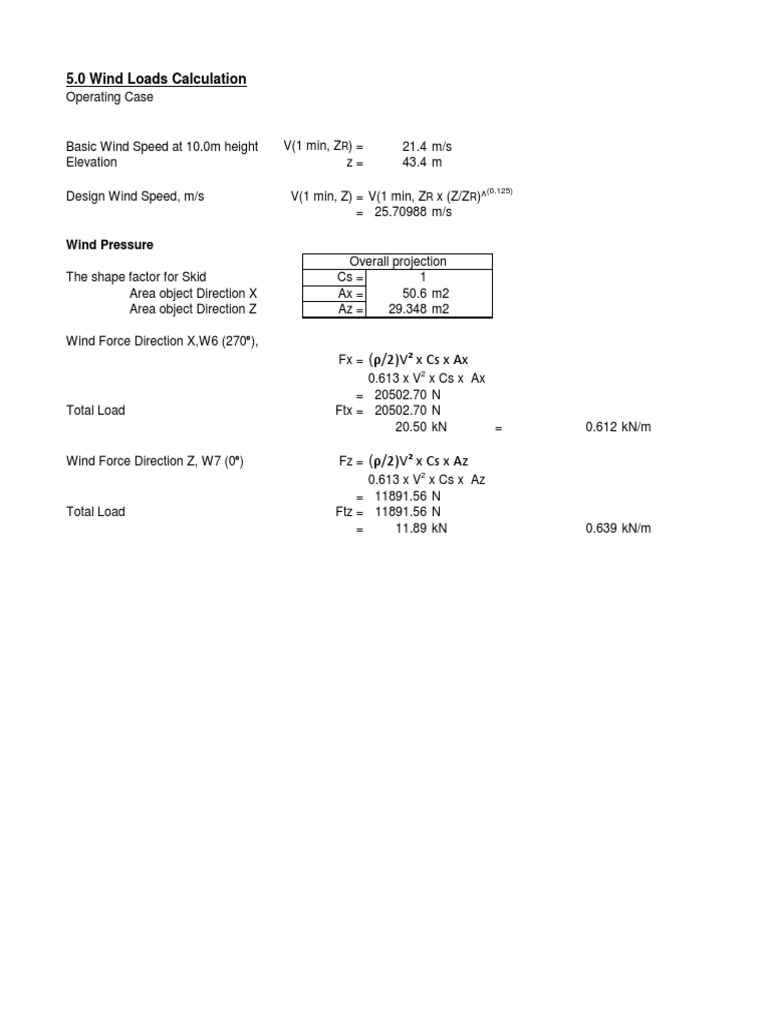 5.0 Wind Loads Calculation | PDF
