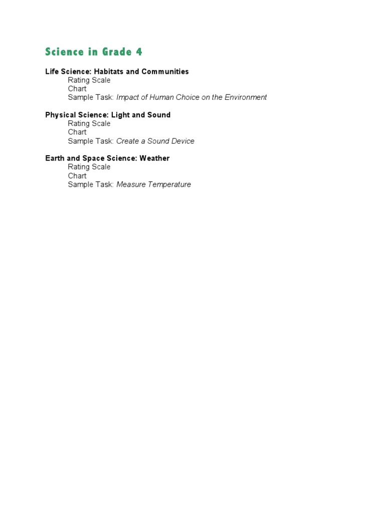Grade 4 Science: Habitats & Environment | PDF | Weather | Sound