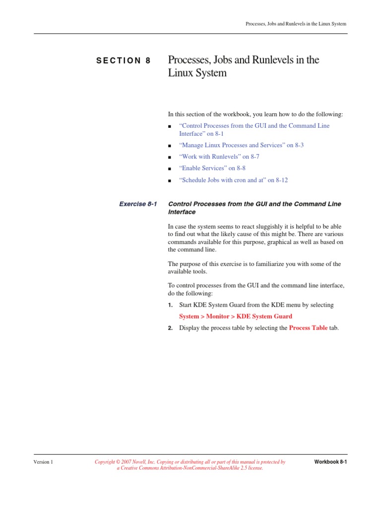 Processes, Jobs and Runlevels in The Linux System: Section8 | PDF ...