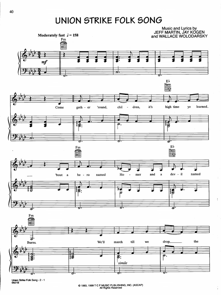 Union Strike Folk Song | PDF