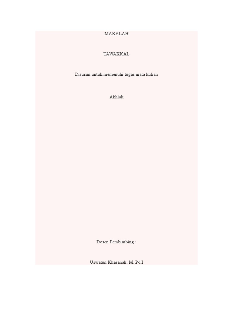 Makalah Tawakal | PDF