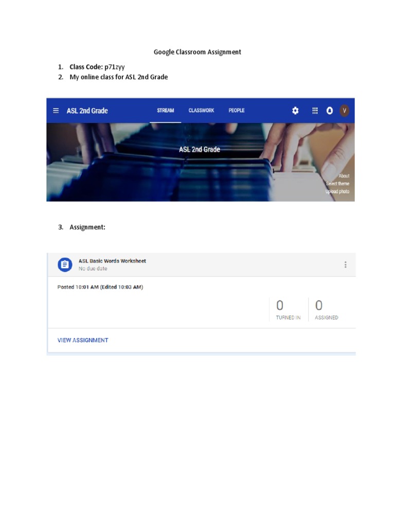 Google Classroom Assignment | PDF