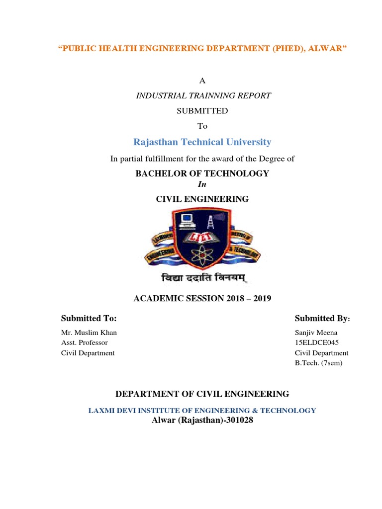 Rajasthan Technical University: "Public Health Engineering Department ...