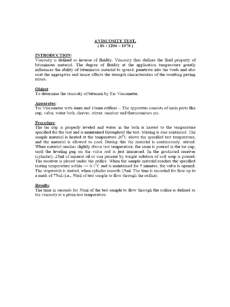 Viscosity Test PDF | PDF