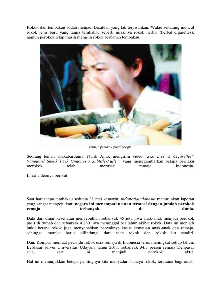 Polemik Rokok dan Tembakau di Indonesia | PDF | Ilmu Sosial ...