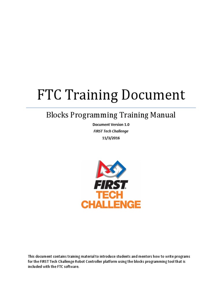 Programming The First Tech Challenge Robot Controller Using Blocks A Guide To Creating Op Modes