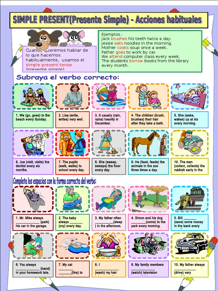 Using the Simple Present Tense to Describe Habitual Actions: Examples ...