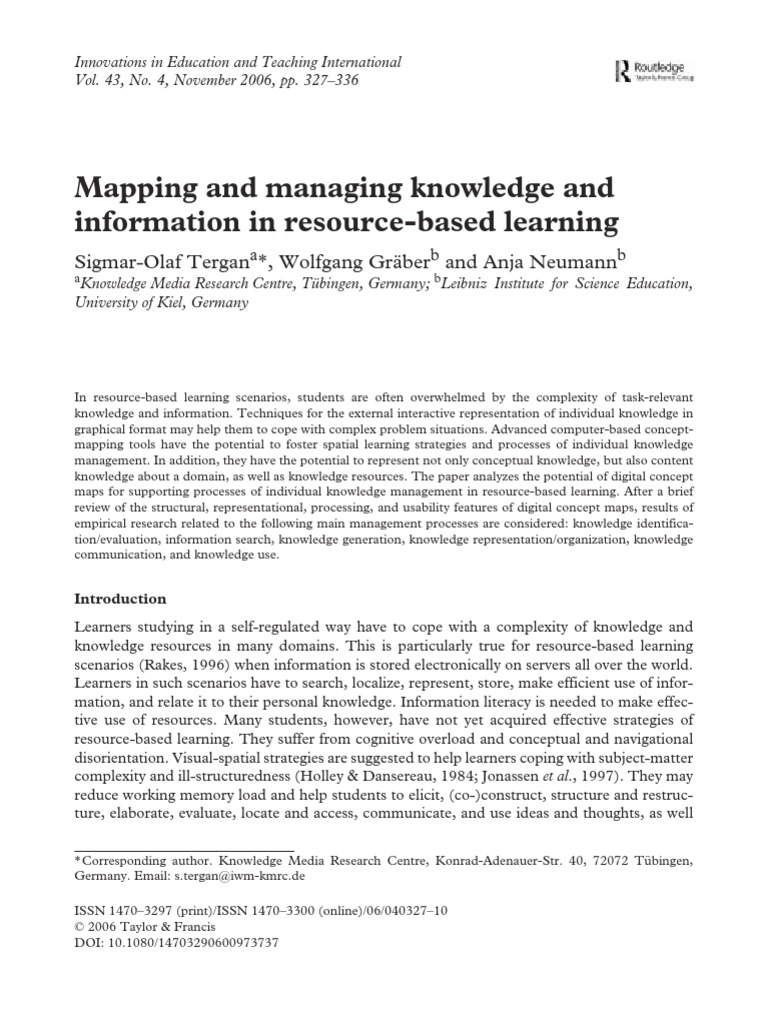 Mapping and Managing Knowledge | PDF | Educational Technology | Concept
