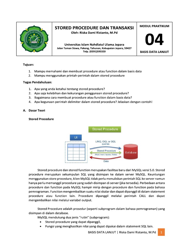 Modul 4 Stored Procedure Dan Transaksi | PDF