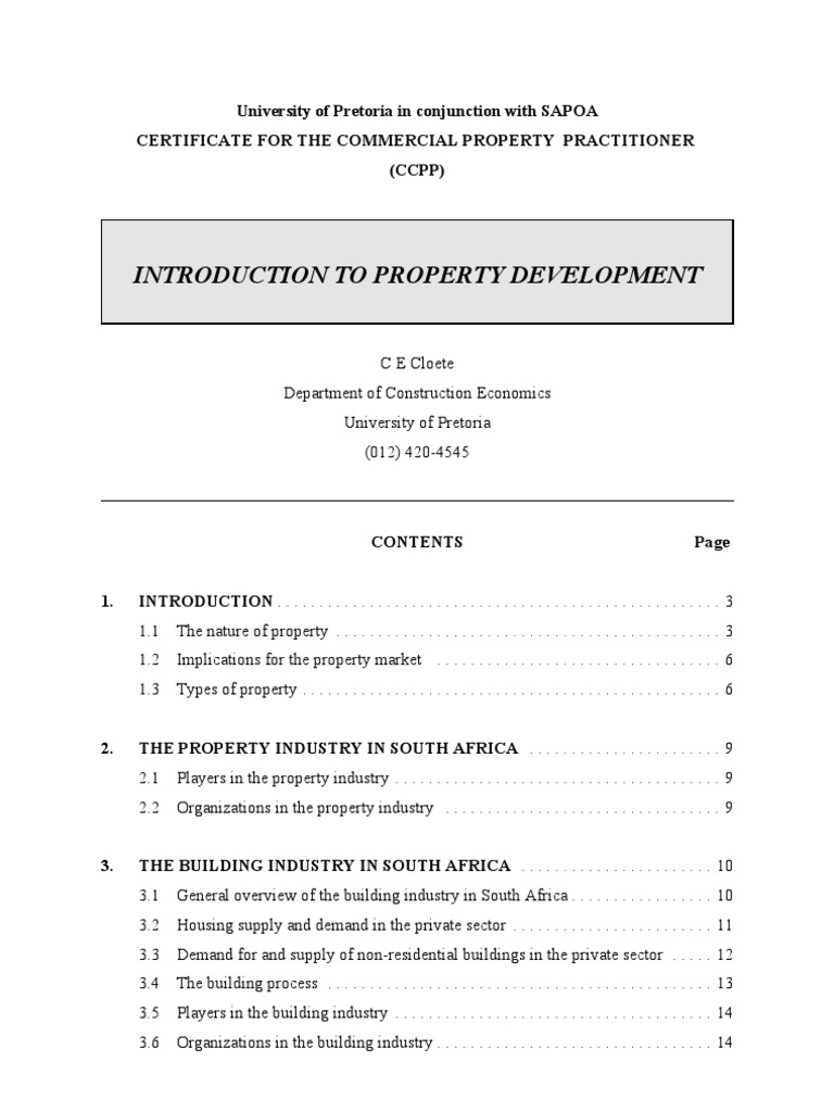 1.1 Introduction To Property Economics | PDF | Lease | Feasibility Study