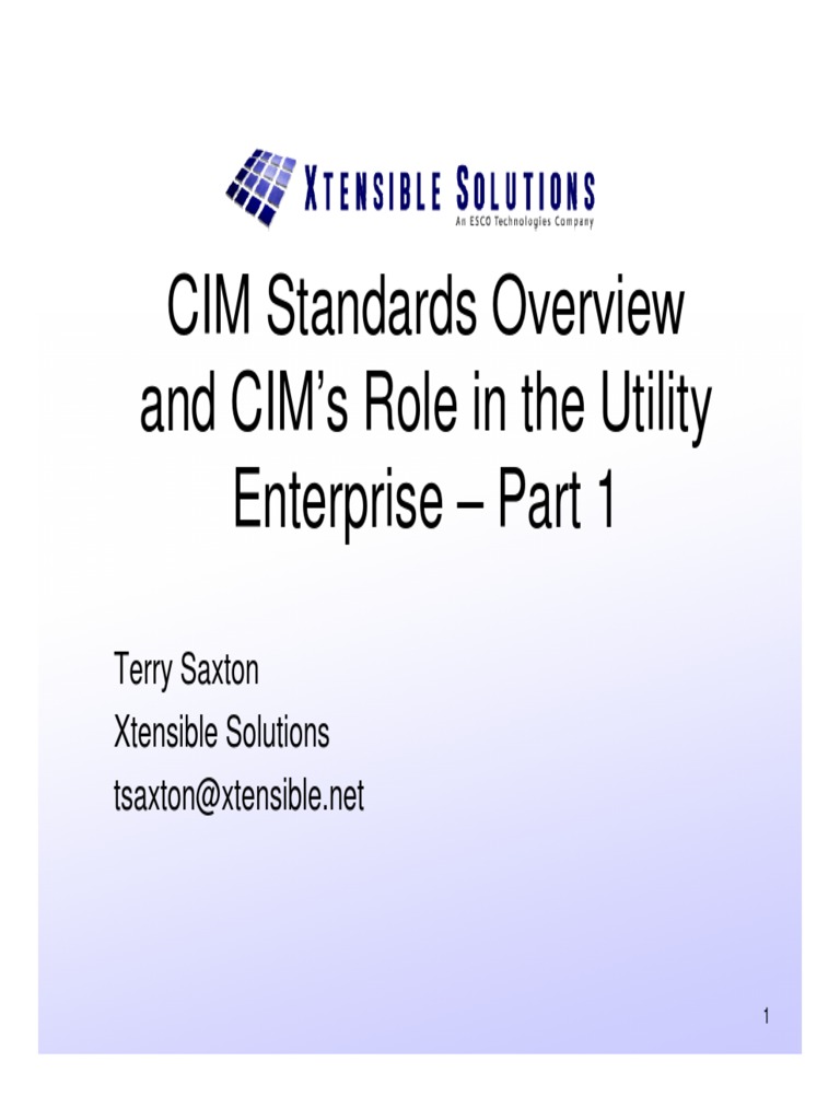 CIM Standard Overview | PDF | Conceptual Model | Xml