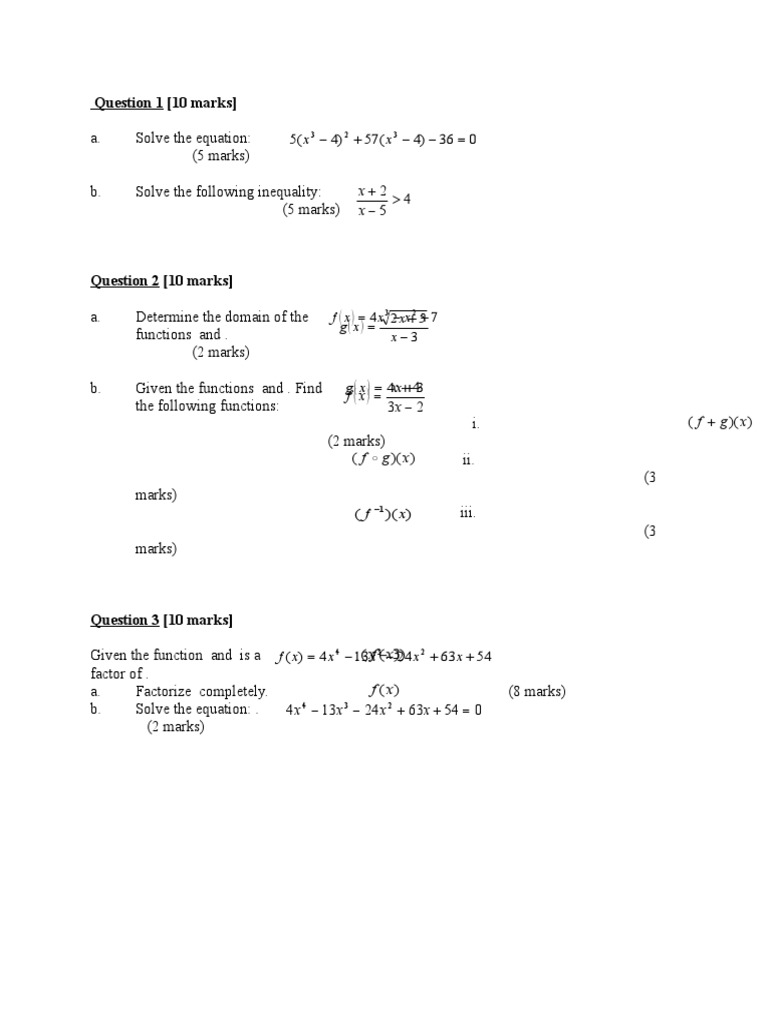 Sample Exam | PDF | Function (Mathematics) | Functions And Mappings
