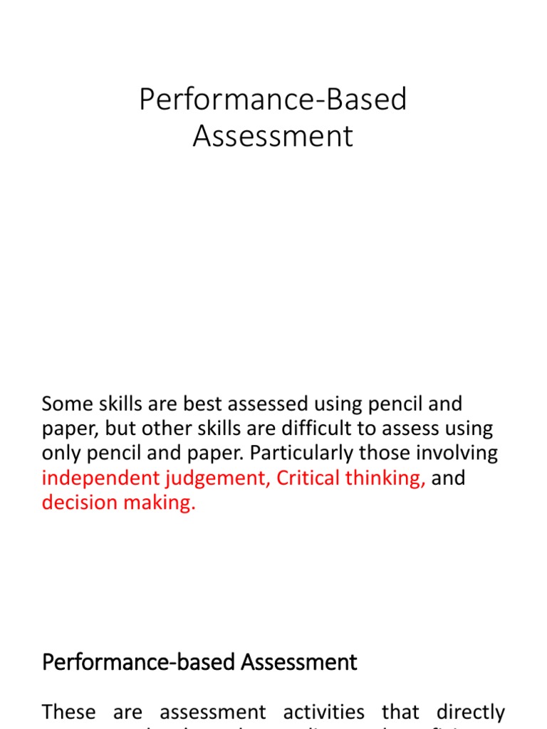 Assessment 2 Chapter 3 Performance Based Assessment | PDF | Educational ...