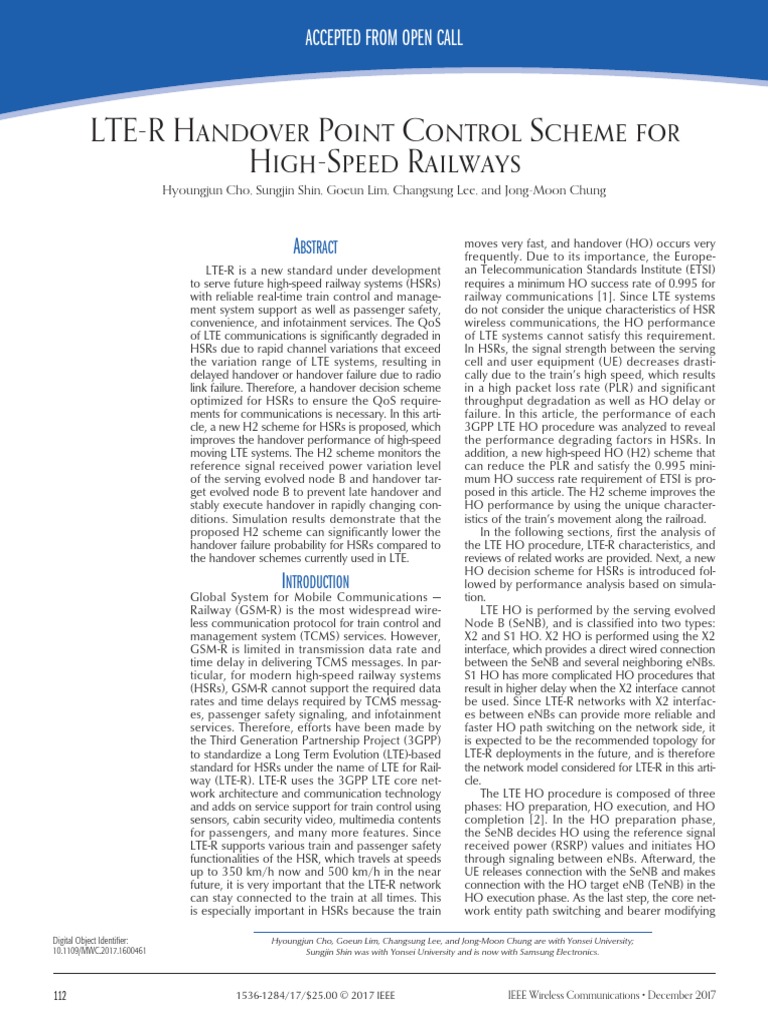H2 Handover Scheme LTE R | PDF | High Speed Rail | Lte (Telecommunication)