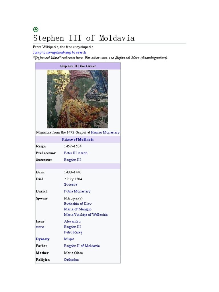 Stephen III of Moldavia: From Wikipedia, The Free Encyclopedia | PDF ...