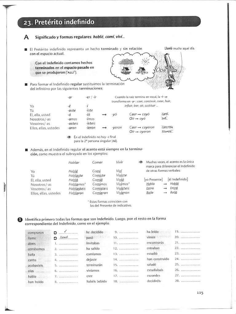 Pretérito Indefinido - Español | PDF