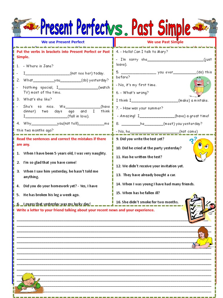 Present Perfect vs. Past Simple | PDF | Perfect (Grammar) | Language ...