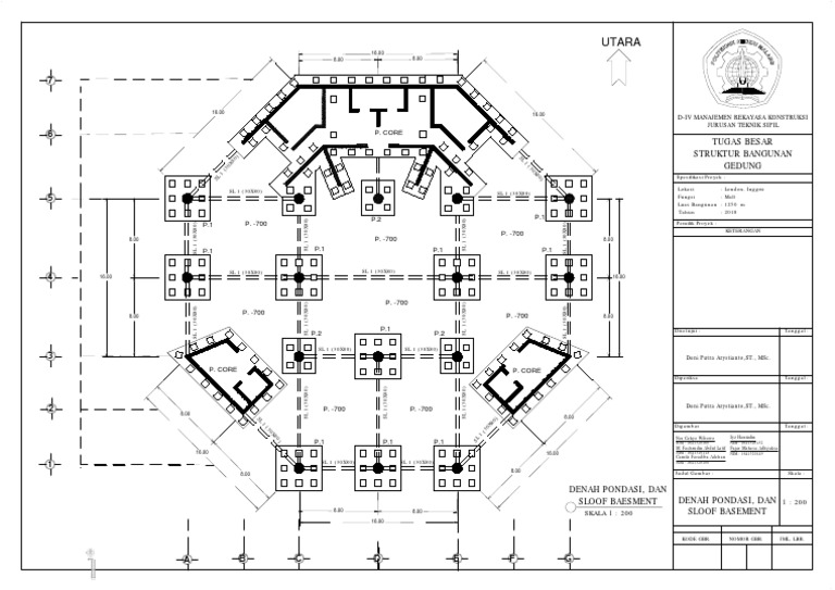 Denah Pondasi dan Sloof Basement | PDF