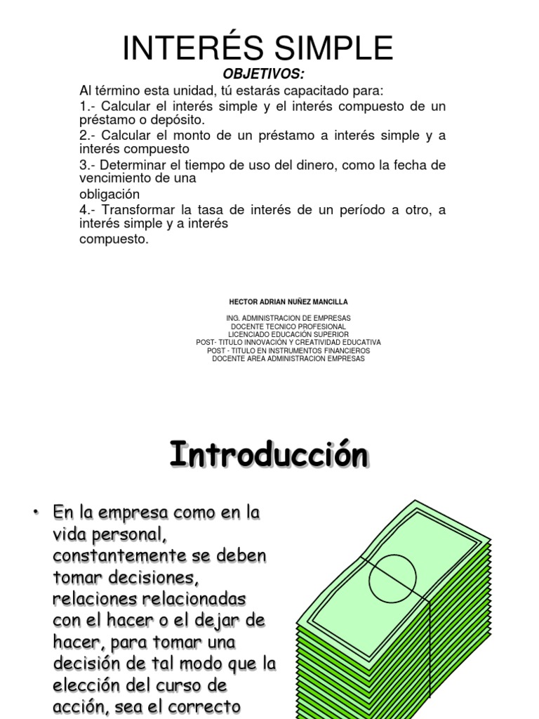 CLASE N°1 Interes Simple | PDF | Interés | Tasas de interés