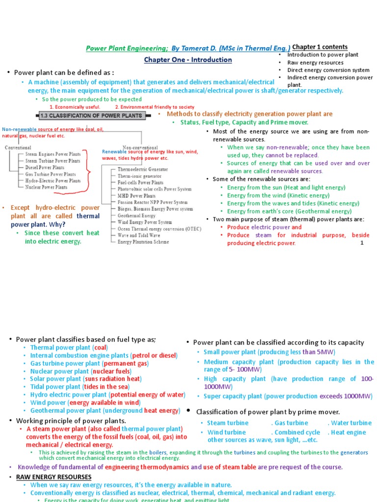 Power Plant Engineering Chapter 1 PDF | PDF | Power Station | Fuels