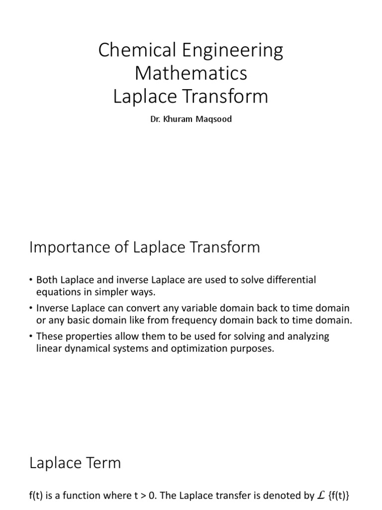 Laplace Transform Applications in Solving Differential Equations | PDF ...