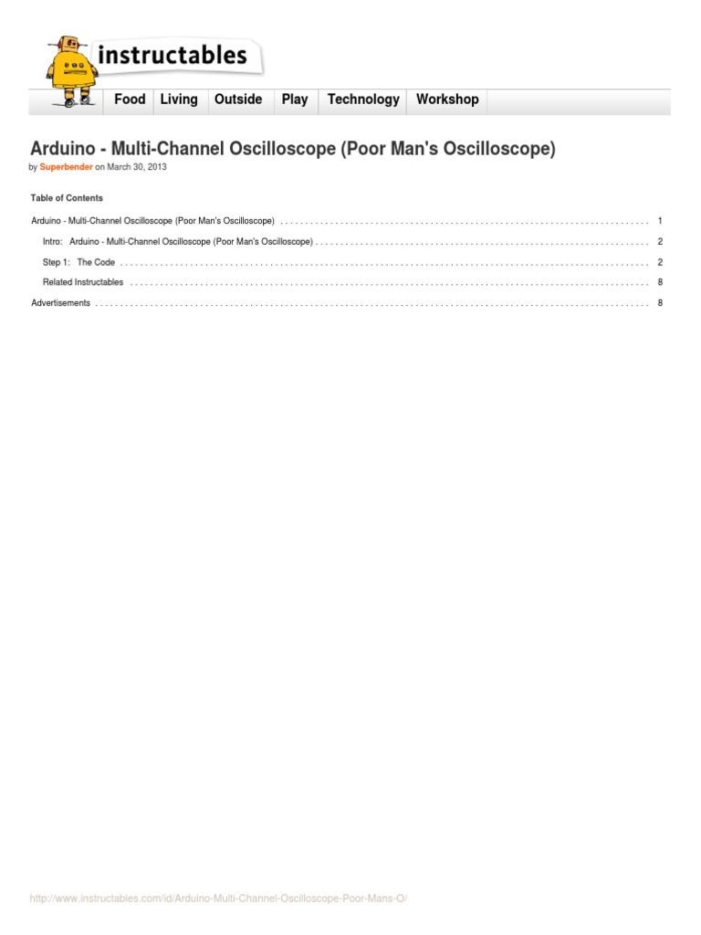 Arduino Multi Channel Oscilloscope Poor Mans O | PDF | Integer (Computer Science) | Software