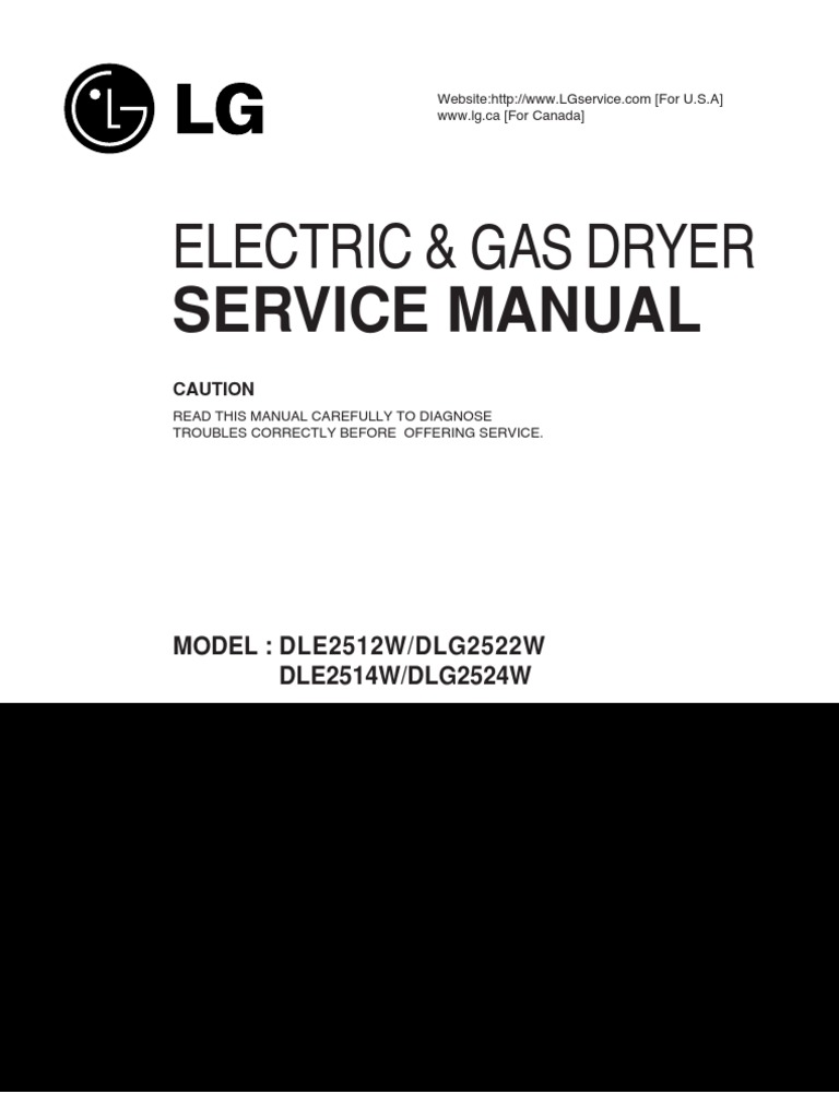 LG Dryer DLG2522W/DLG2524W Manual | PDF | Electrostatic Discharge ...