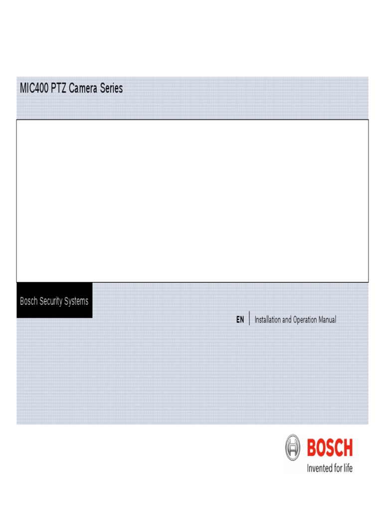 Bosch MIC 400 Series Operation Manual | PDF | Electrical Connector ...