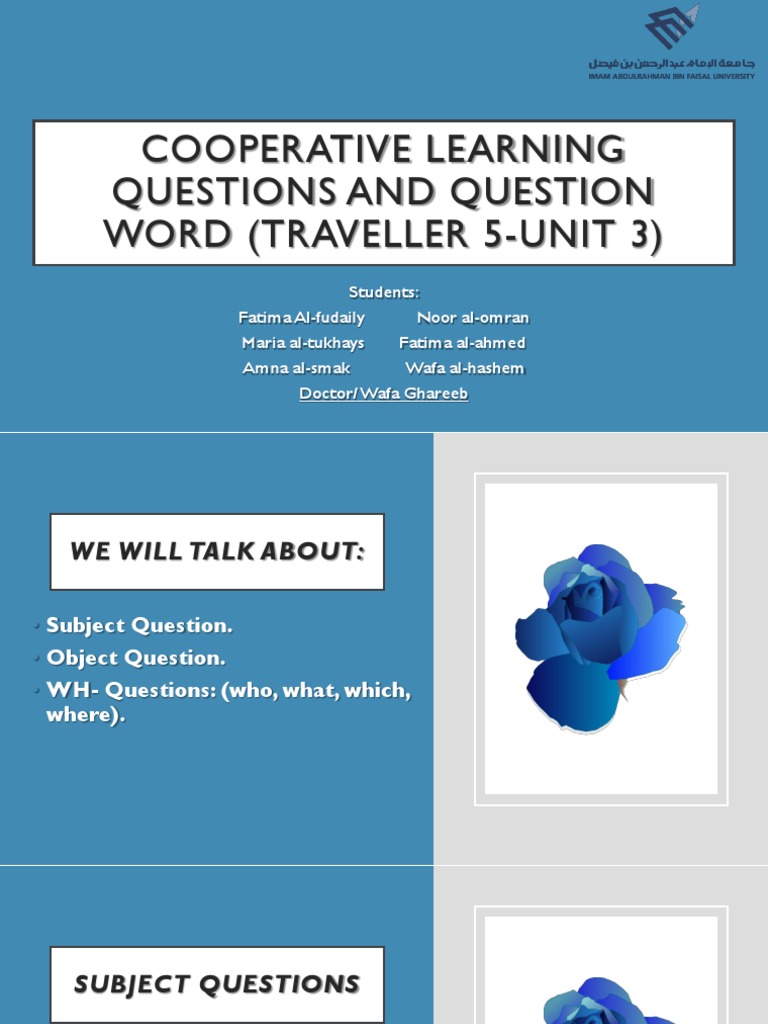 Cooperative Learning Questions and Question Word (Traveller 5-Unit 3) | PDF