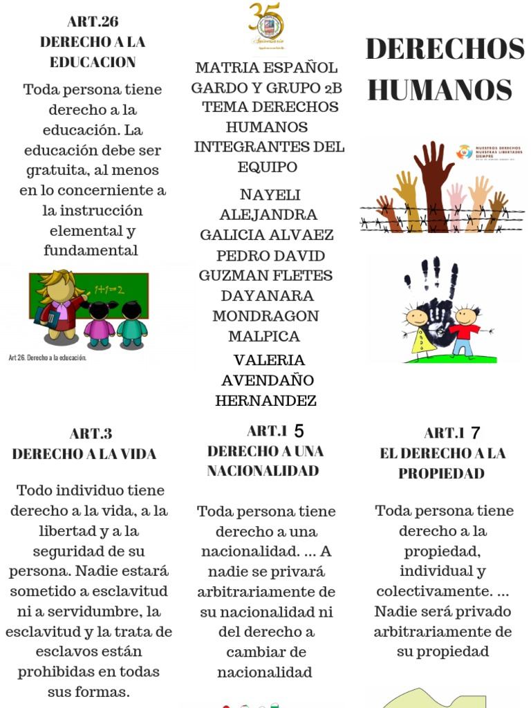 Derechos Humanos Triptico | PDF