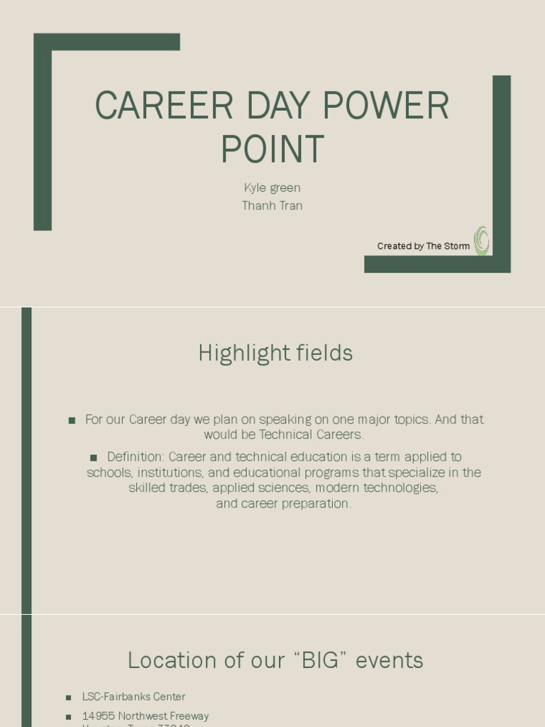 Career Day Power Point | PDF | Science And Technology