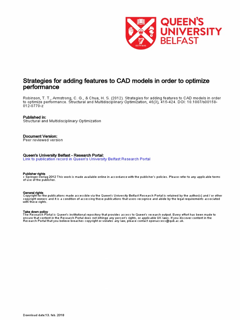 Strategies For Adding Features To CAD Models in Order To Optimize ...