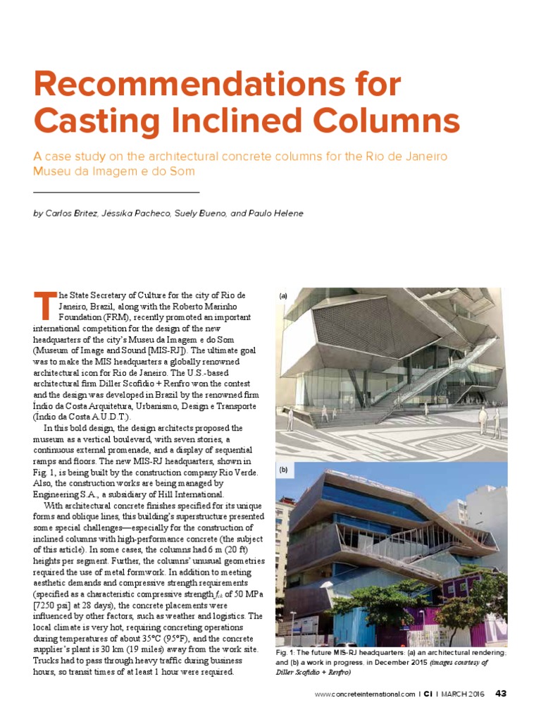 Analysis and Design of Inclined Columns | PDF | Concrete | Building Engineering